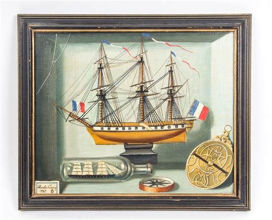 Charles Cerny | Still Life with Model of a Ship in a Bottle (1961 ...