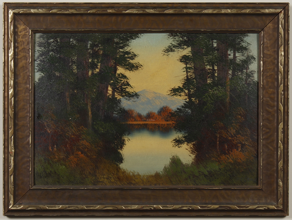 John D. Delane | Lake Scene with Mountains in the Background (Early ...