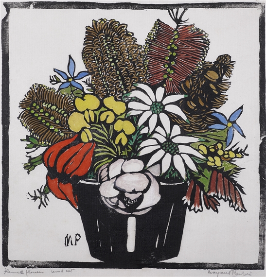 Margaret Preston | Flannel Flowers (1928) | MutualArt