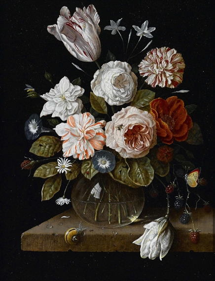 Ambrosius Bosschaert the Younger | A bouquet of mixed flowers in a ...