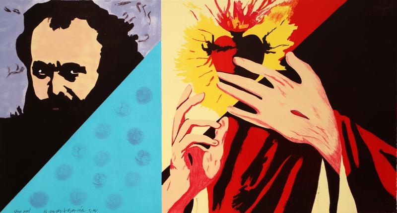 Rupert Garcia | Geometry of Manet and the Sacred Heart (1990) | MutualArt