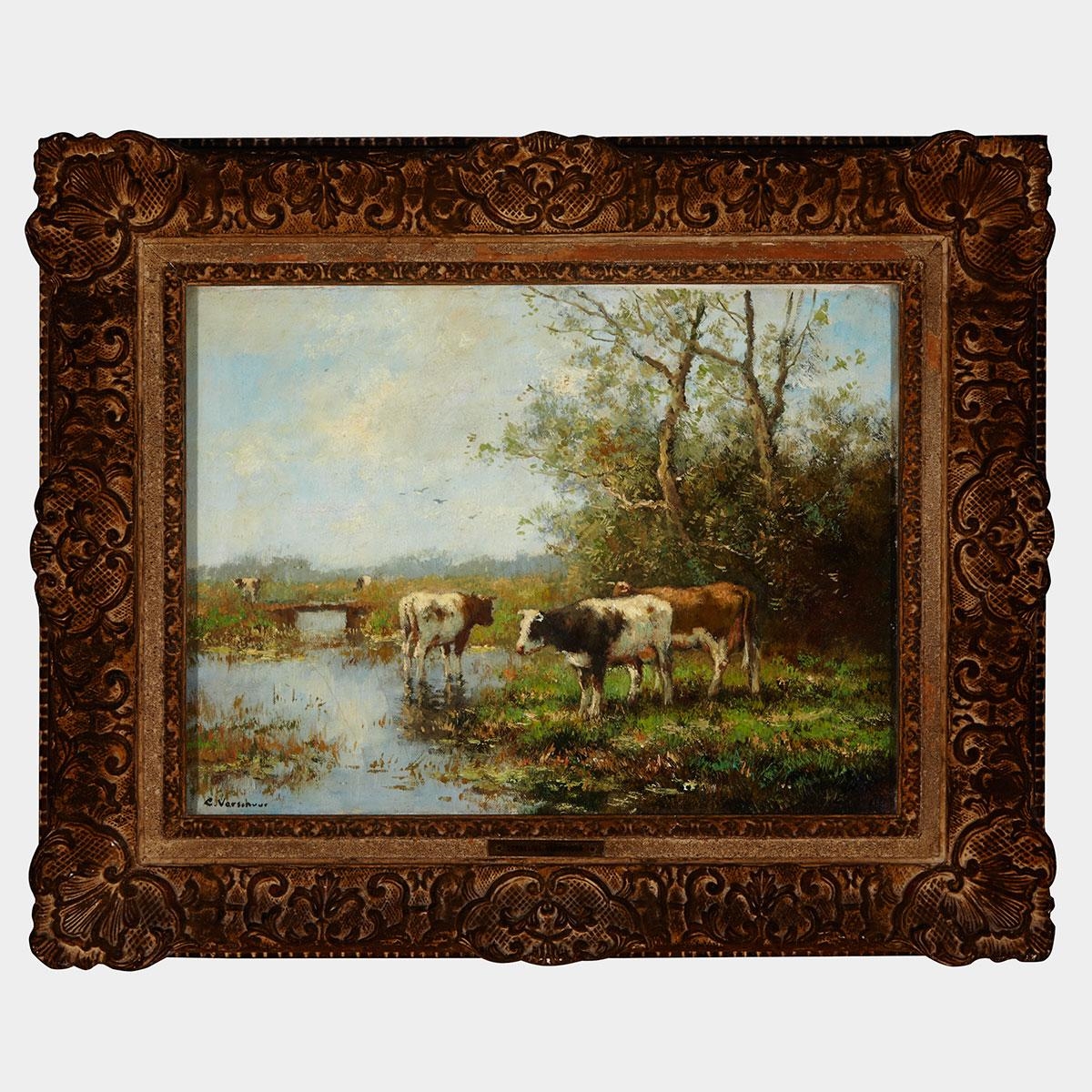 Cornelis Bouter | CATTLE WATERING | MutualArt