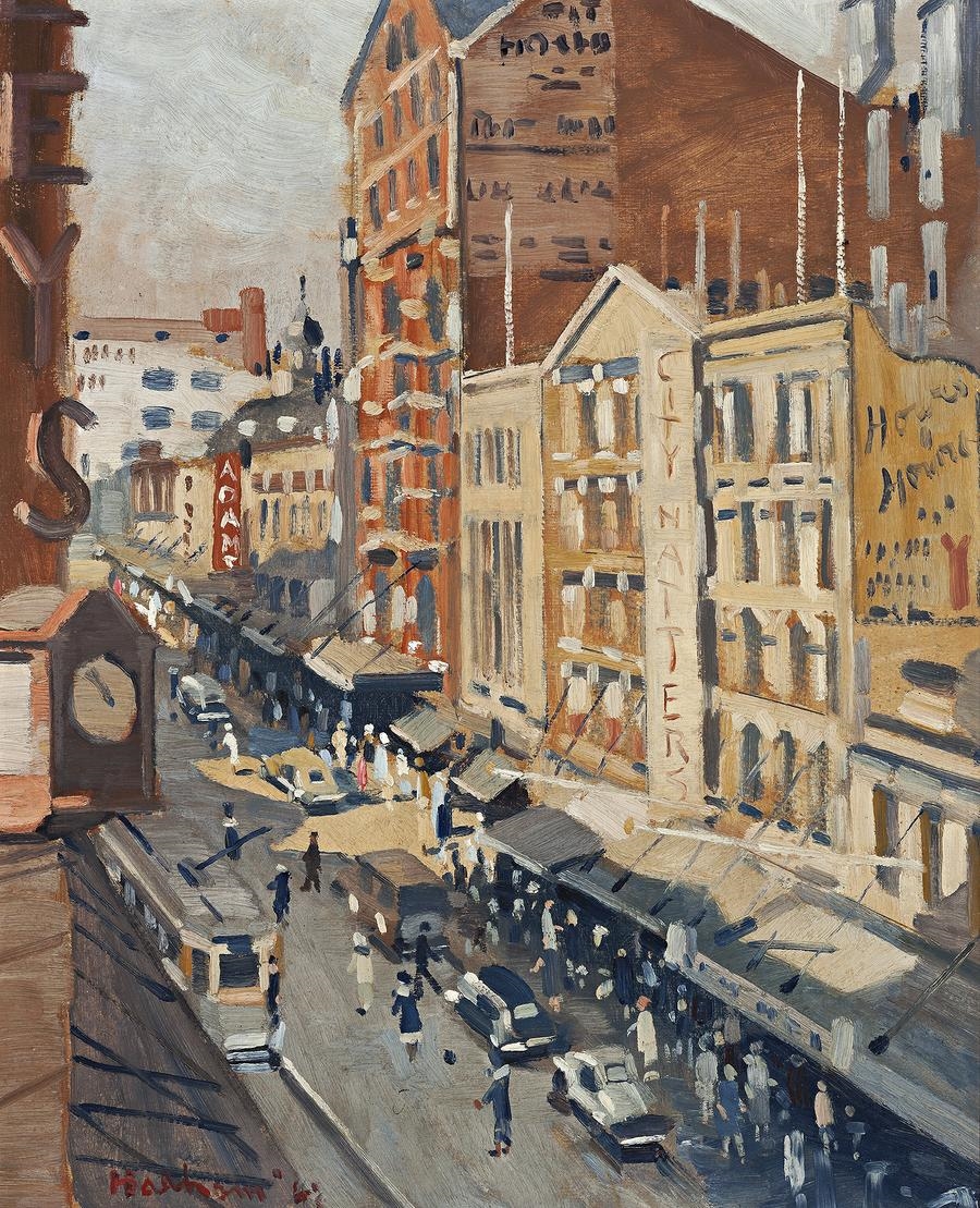 Herbert Badham | Pitt street, sydney (1943) | MutualArt