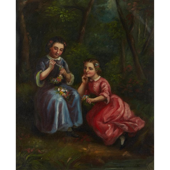 Charlotte Mount Brock Morrell Schreiber | YOUNG GIRLS MAKING FLOWER ...