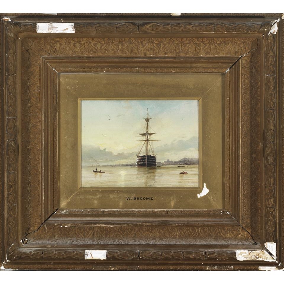 William Broome | SUNSET, SHIPPING IN WOOLWICH REACH | MutualArt