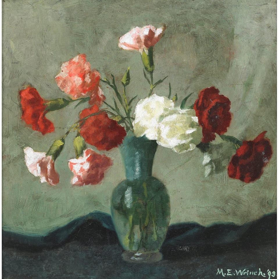 Mary Wrinch | CARNATIONS IN A GLASS VASE (1993) | MutualArt
