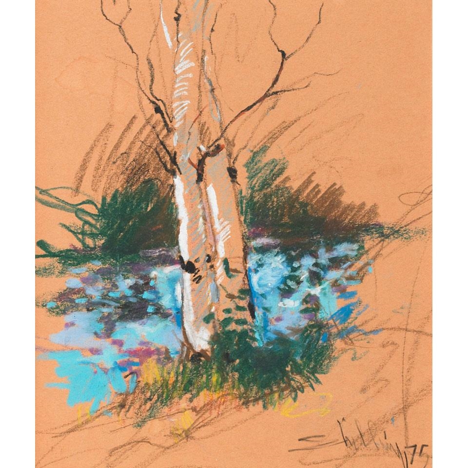 Arthur Shilling | DOUBLE TREE IN LANDSCAPE (1975) | MutualArt