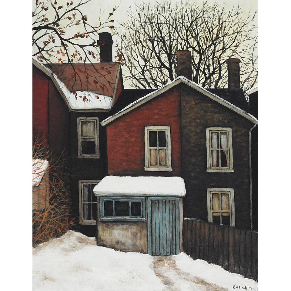 John Kasyn | Winter Evening on Bleeker Street (1973) | MutualArt