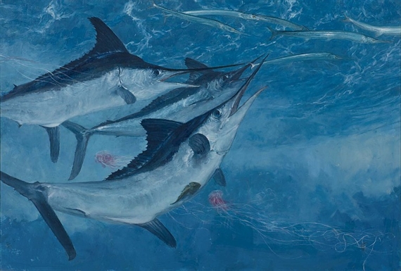 Stanley Meltzoff | White Marlin 7 - Three White Marlin and Needlefish ...
