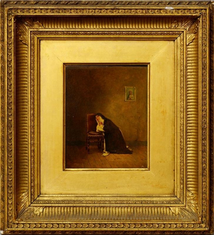 Louis John Steele | A penitent nun in an interior (1976) | MutualArt