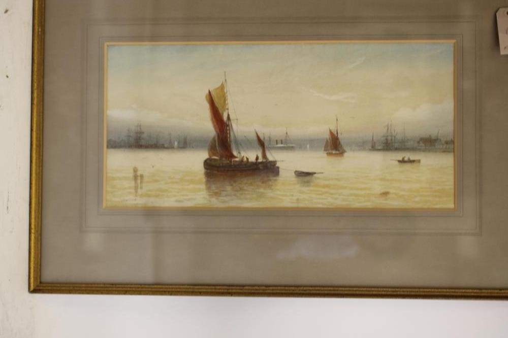 Thomas Mortimer | 2 works: Harbour Scene at Dusk with Fishing Boats ...