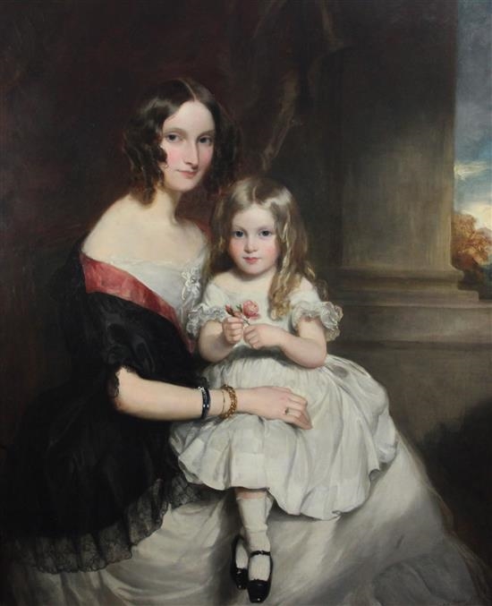 Francis Grant | Portrait of Maria, Lady Lechmere and her daughter ...