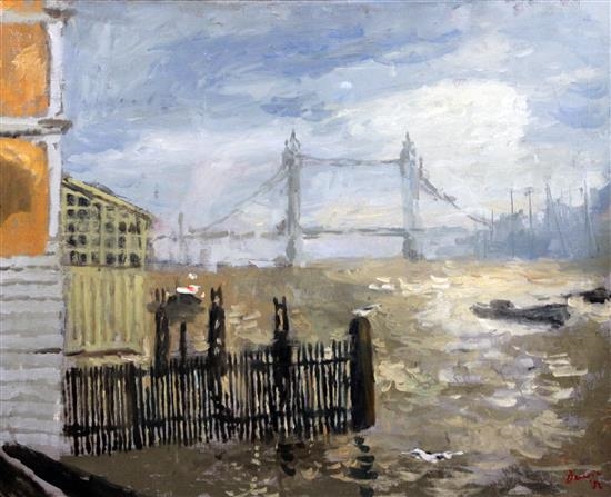 Robin Darwin | View of Tower Bridge (1952) | MutualArt