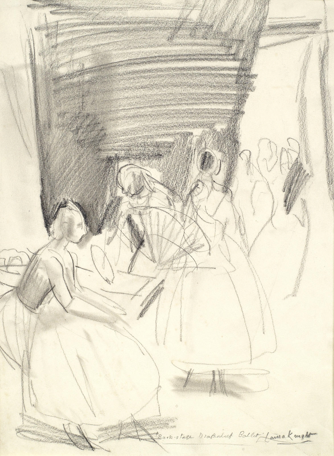 Dame Laura Knight | Back-stage Diaghilev Ballet | MutualArt