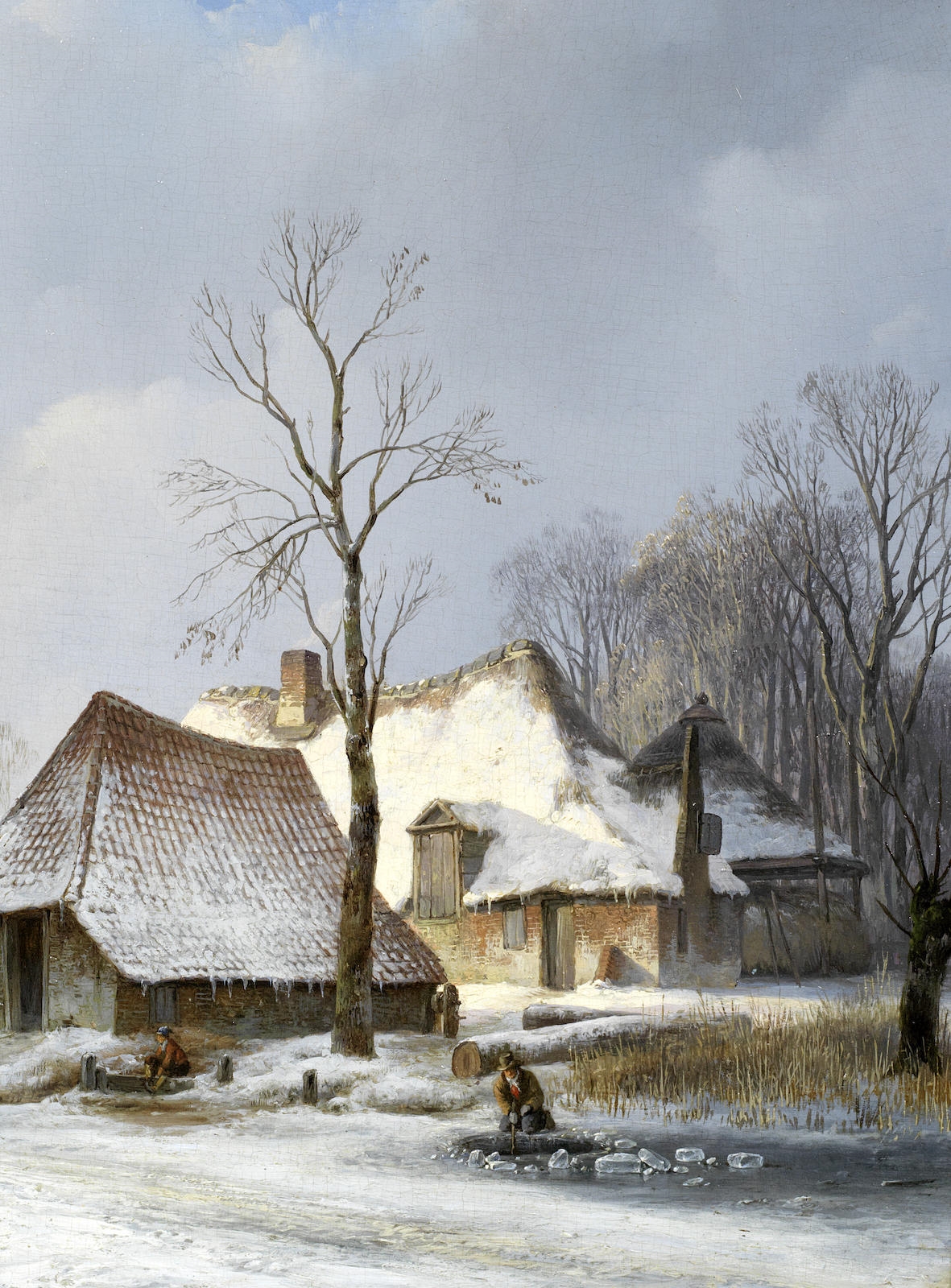 Andreas Schelfhout | Boerderij in de winter | MutualArt