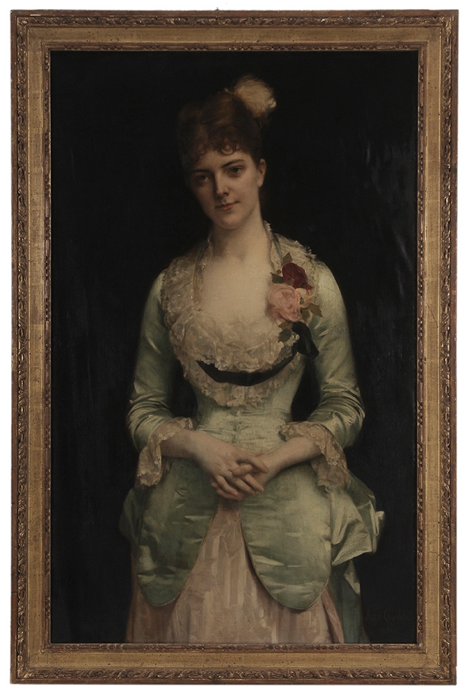 Alexandre Cabanel | Portrait of Miss Matthews, in Green Silk Satin and ...