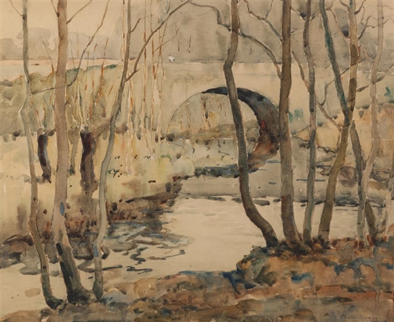 Charles Basing | Bridge in park | MutualArt