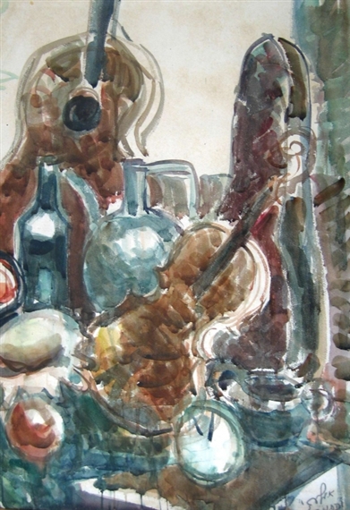 Aharon Giladi | Still Life with Musical Instruments | MutualArt