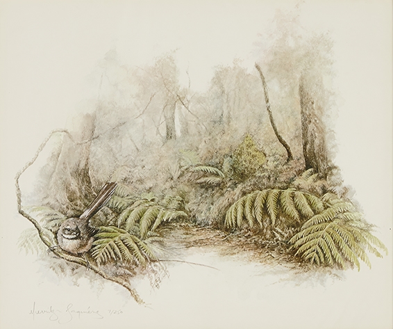 Merrilyn Jaquiery | Fantail in Bush | MutualArt