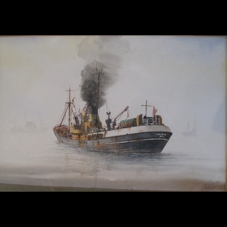 David C. Bell | Study of the Hull trawler Gullberg H253 | MutualArt