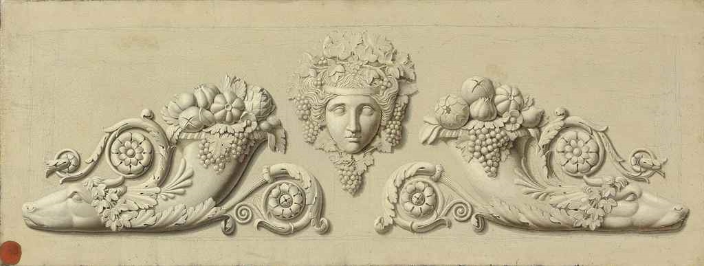 French School, 18th Century | A trompe l'oeil of a Bacchic carved stone ...