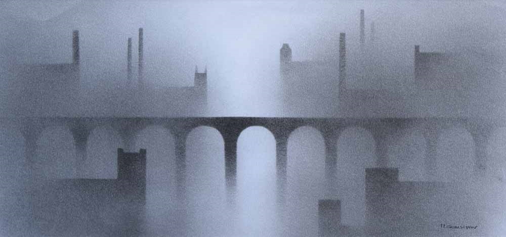 Marc Grimshaw | Townscape with viaduct | MutualArt