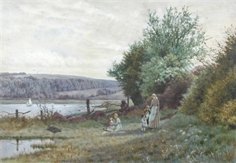 George Gordon Fraser | Fishermen by a mill | MutualArt