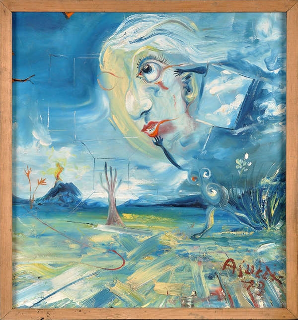 Antoni Sulek | SURREALIST LANDSCAPE WITH GIANT HEAD (1973) | MutualArt