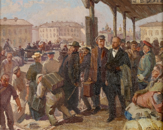 Alexander Mikhailovich Gerasimov | Arrival of Lenin to Vilna (1950 ...