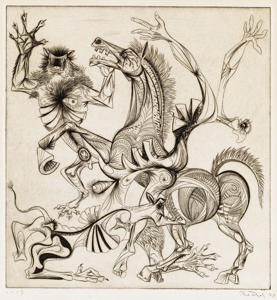 Gabor Peterdi | Hunter Hunted (1947) | MutualArt