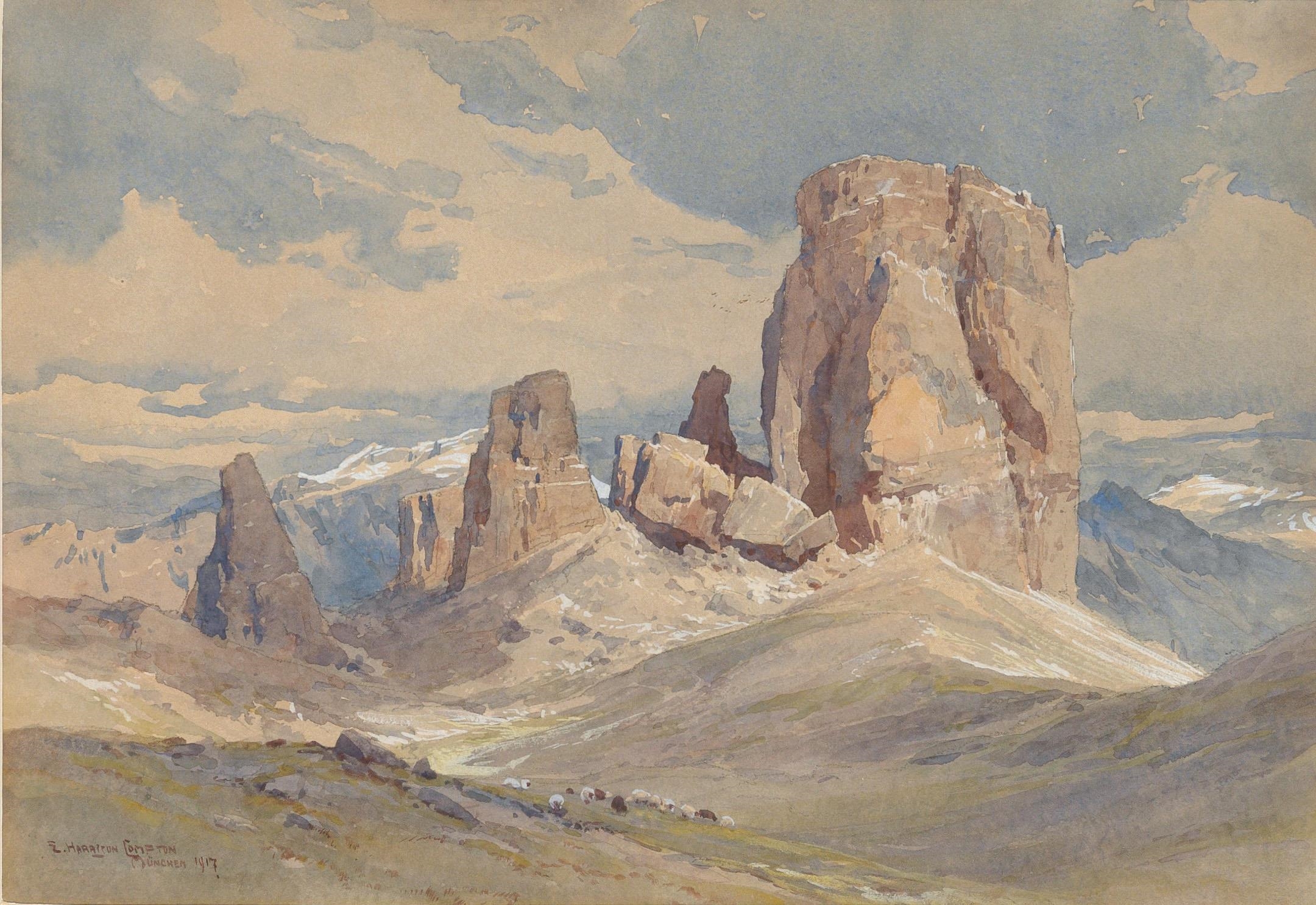 Edward Harrison Compton | Die Drei Zinnen in the South Tyrol (The three ...
