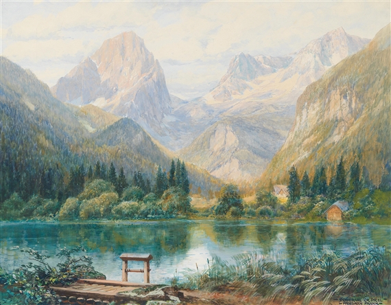 Friedrich Frank | View into Stodertal valley (with the Großen Priel in ...
