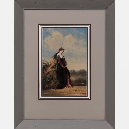 Henri Charles Antoine Baron | Lady in a Landscape | MutualArt
