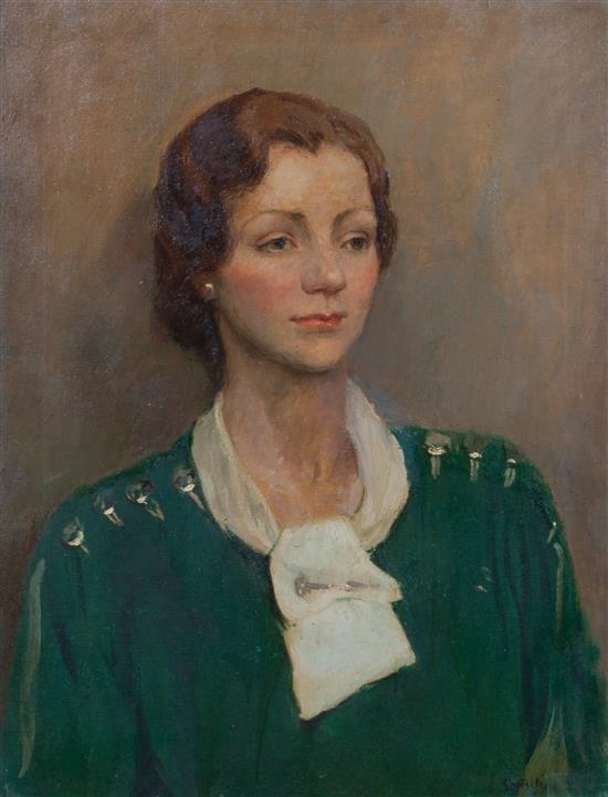 Gustav F. Goetsch | Portrait in Green | MutualArt