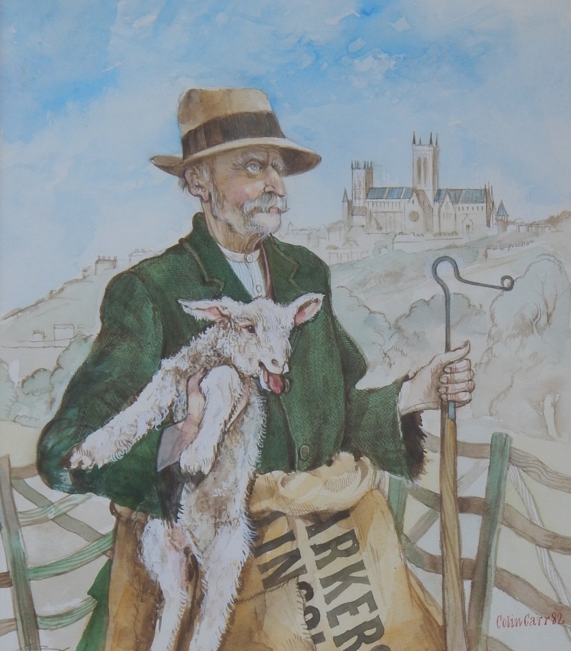 Colin Carr | Shepherd and Lincoln Cathedral (1982) | MutualArt