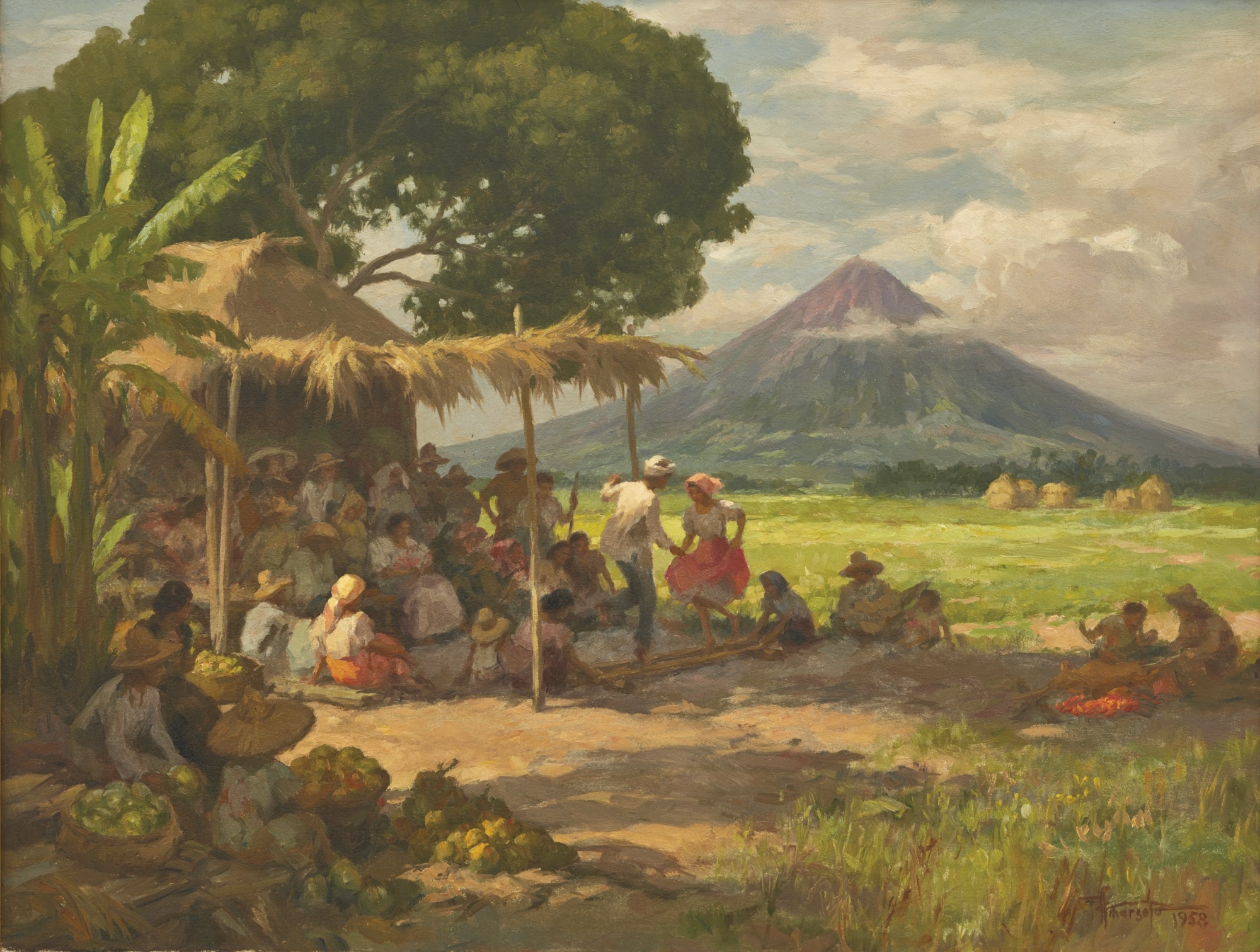 Fernando Amorsolo | GIRL PREPARING A MEAL (1959) | MutualArt