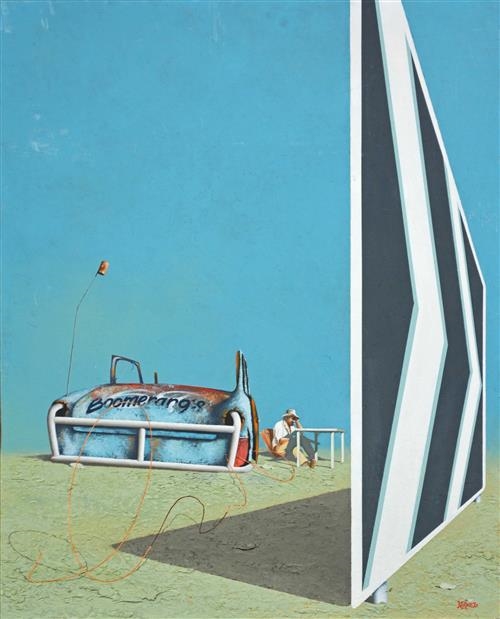 Peter Moller | The Boomerang Salesman (1973) | MutualArt