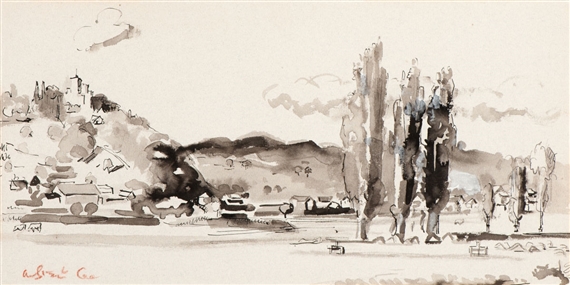 Adolf Strübe | View of castle Breisach | MutualArt