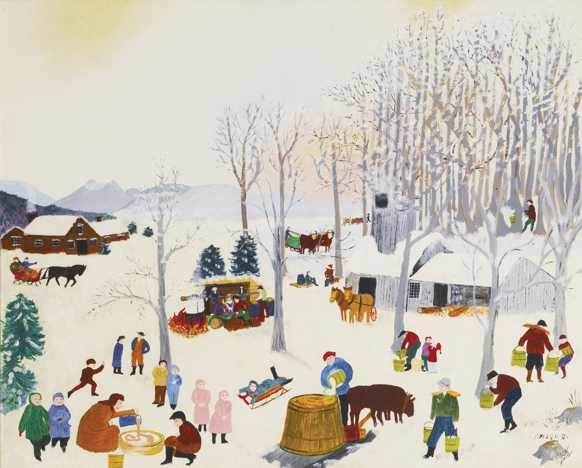 Grandma Moses | Sugaring Off (1942) | MutualArt