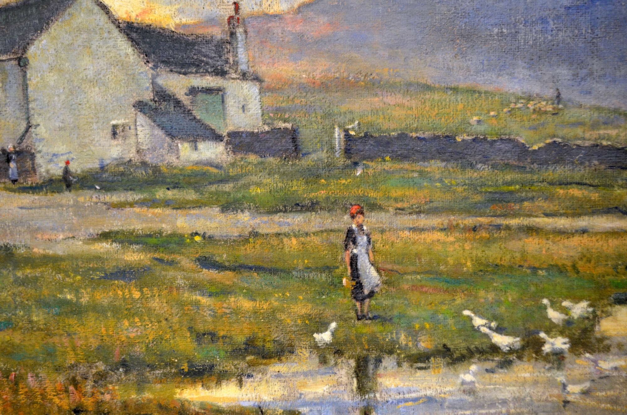 Bertram Priestman | landscape with figure and geese | MutualArt