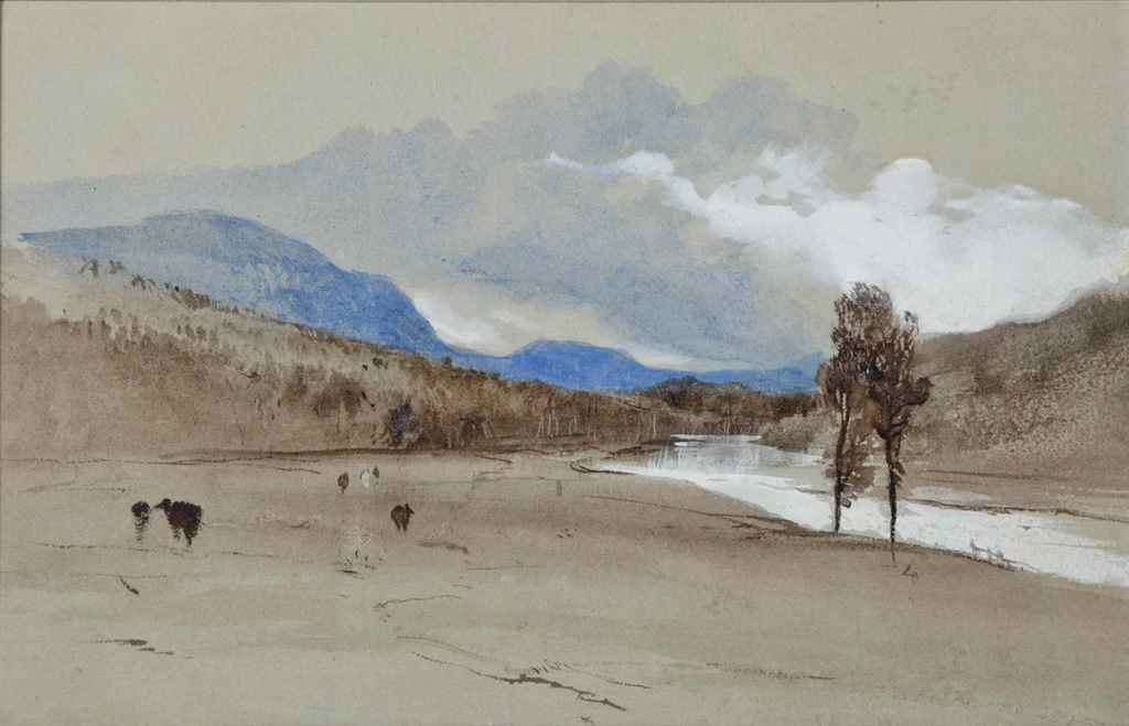 James Duffield Harding | Landscape with Mountains and River | MutualArt