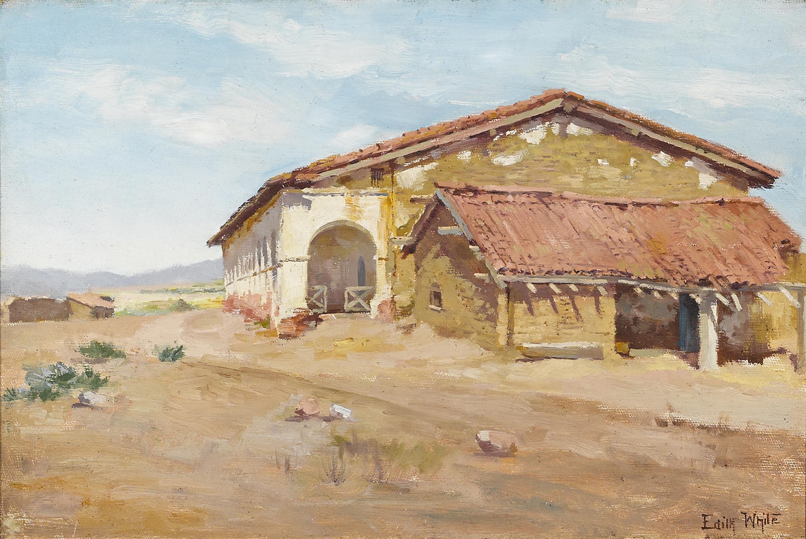 Edith White | A basket of roses suspended from a chair | MutualArt