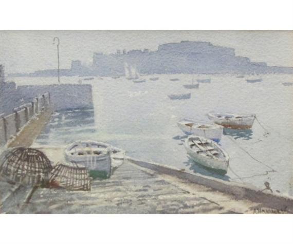 Arthur Royce Bradbury | Harbour Scene with Fishing Boats | MutualArt