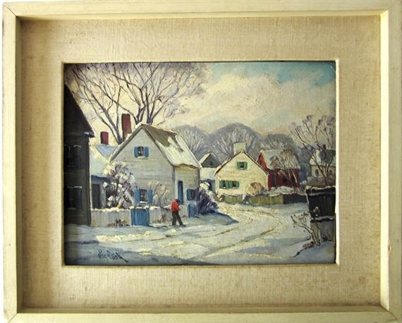 Otis Cook | Rockport winter street scene | MutualArt