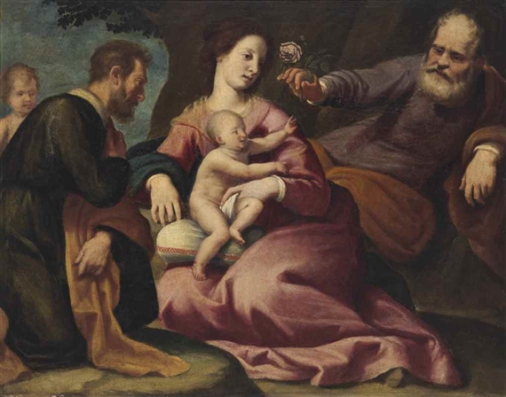 Italian School, 17th Century | The Holy Family with the Infant Saint John the Baptist and a ...