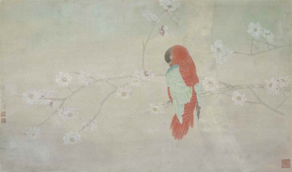 Jiang Hongwei | PERCHING BY THE PEACH BLOSSOMS (2014) | MutualArt
