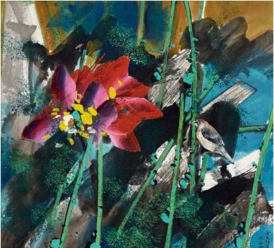 Huang Yongyu | Red Lotus (1983) | MutualArt