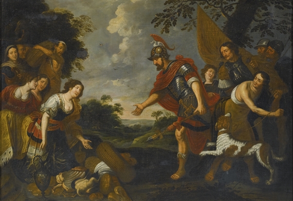 Theodore Rombouts | THE MEETING OF DAVID AND ABIGAIL | MutualArt