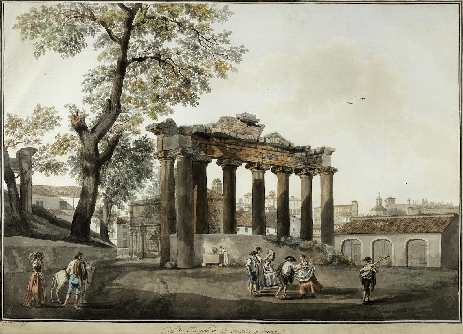 Louis Ducros | Vue du Temple de la Concorde à Rome | MutualArt