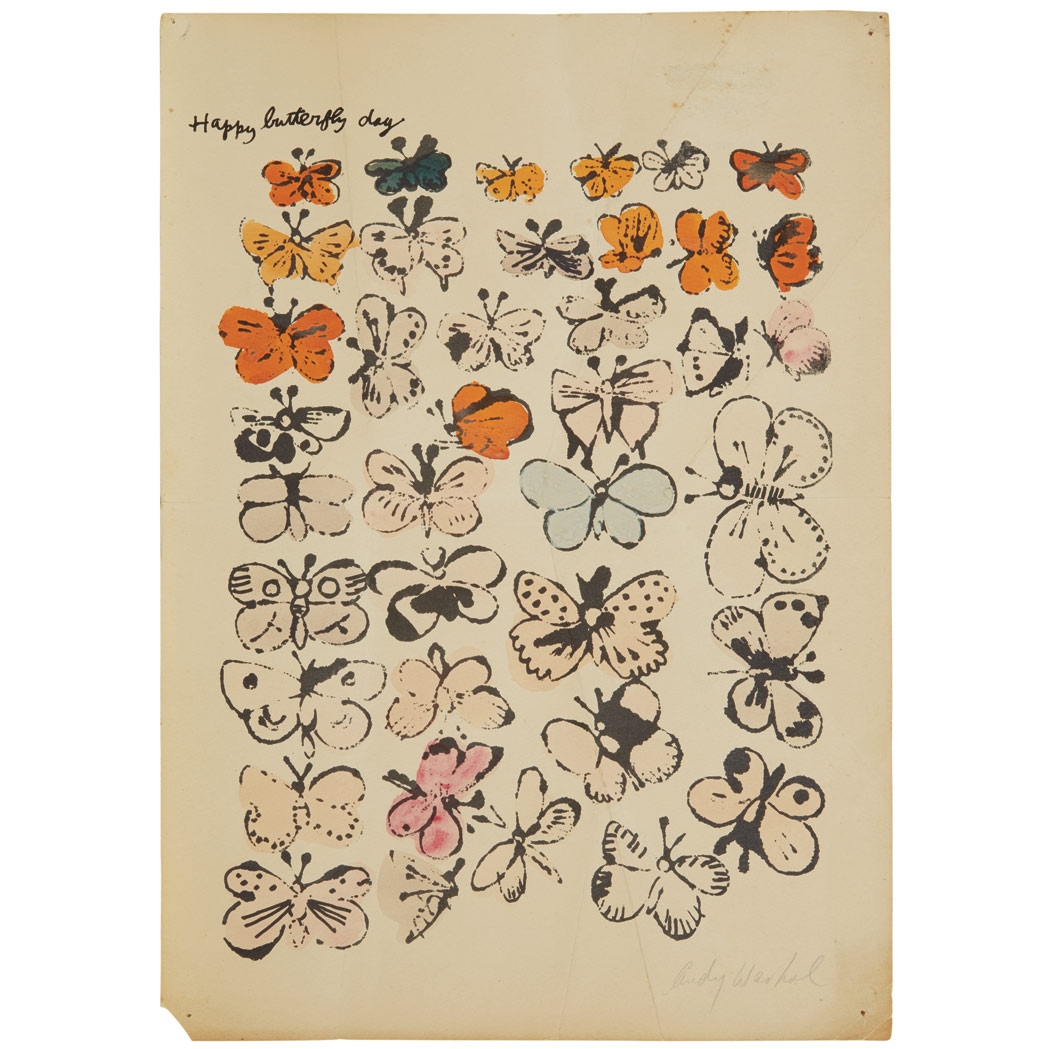 Andy Warhol | HAPPY BUTTERFLY DAY (Circa 1955) | MutualArt